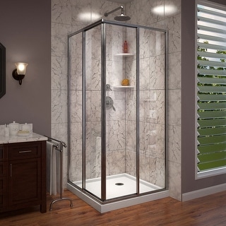 DreamLine Cornerview 36 in. D x 36 in. W x 74 3/4 in H Framed Sliding ...