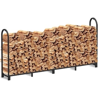 Outdoor Galvanized Steel Firewood Storage Shed Firewood Log Rack - Bed ...