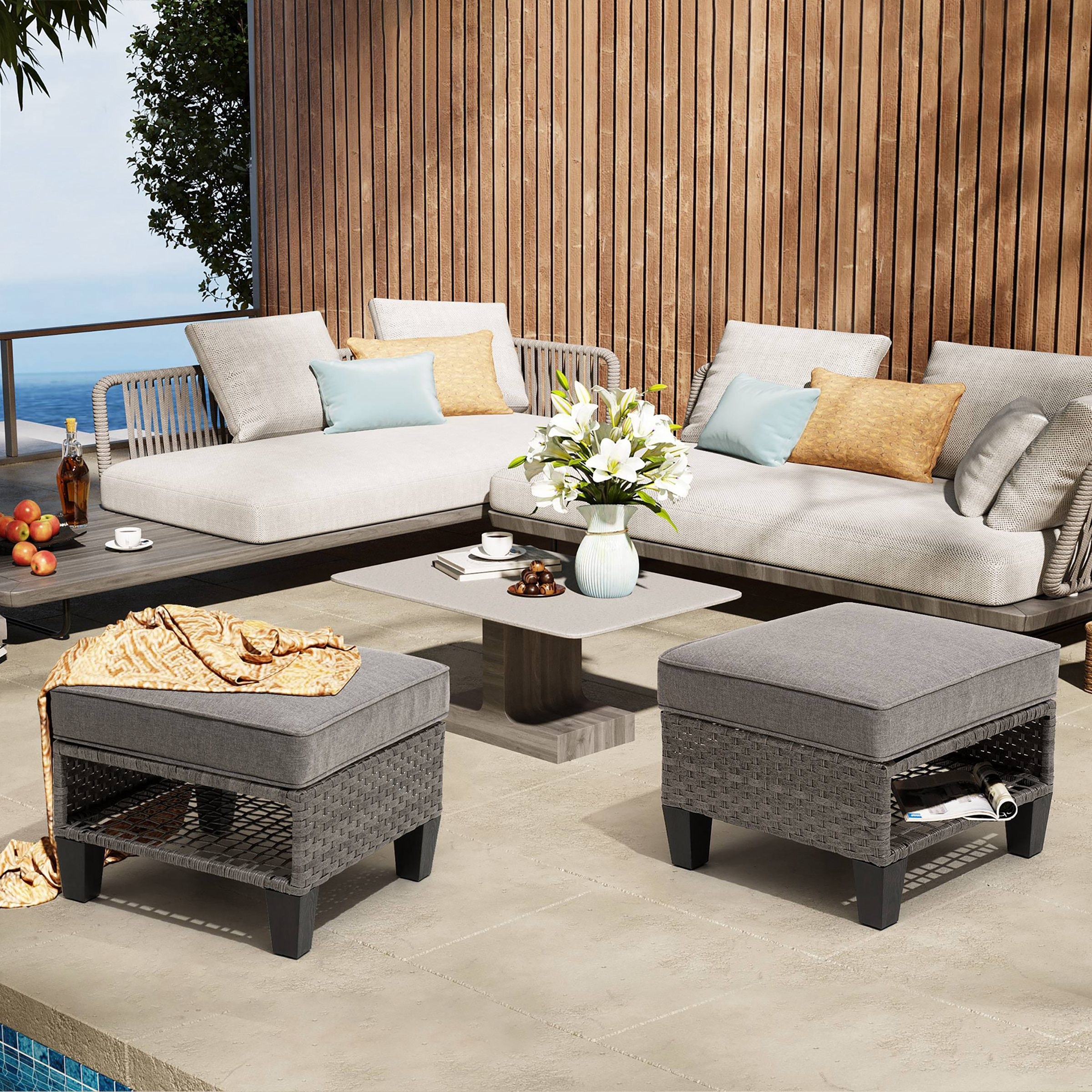 Outdoor Ottomans and Poufs - Bed Bath & Beyond