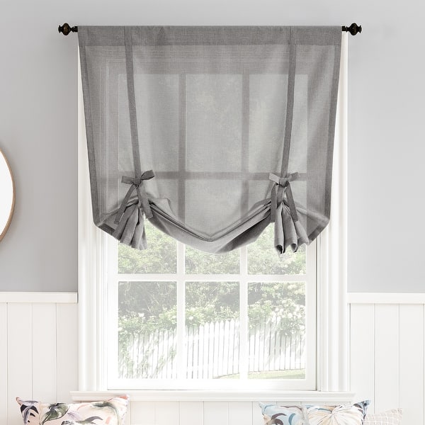 No. 918 Noah Heathered Texture Rod Pocket Window Tie-up Shade - Bed ...