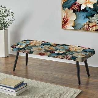 Mediterranean Escape Floral Pattern In Turquoise - Floral Upholstered ...