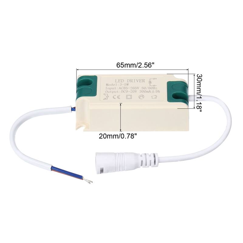 5x LED Driver AC 85-265V Output Female Connector Rectifier Transformer ...