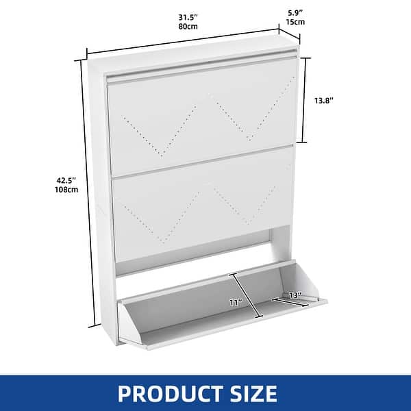 Moasis 3 Flip Drawers Steel Shoe Storage Cabinet Wall mount - Bed Bath ...