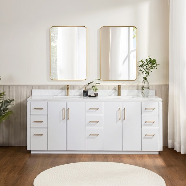 San Double Bath Vanity with Composite Stone Top without Mirror On Sale Bed Bath Beyond 39570622