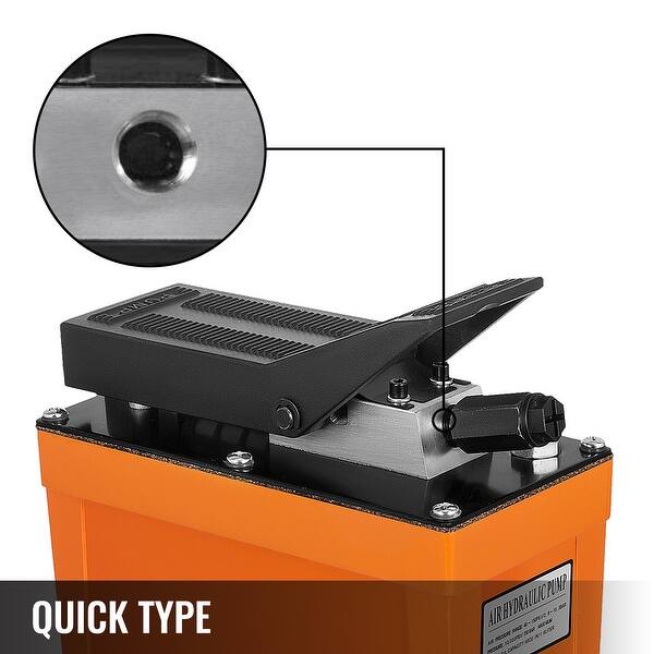 Quick Power Air Hydraulic Foot Pump 1/2 Gal Reservoir Foot Actuated ...