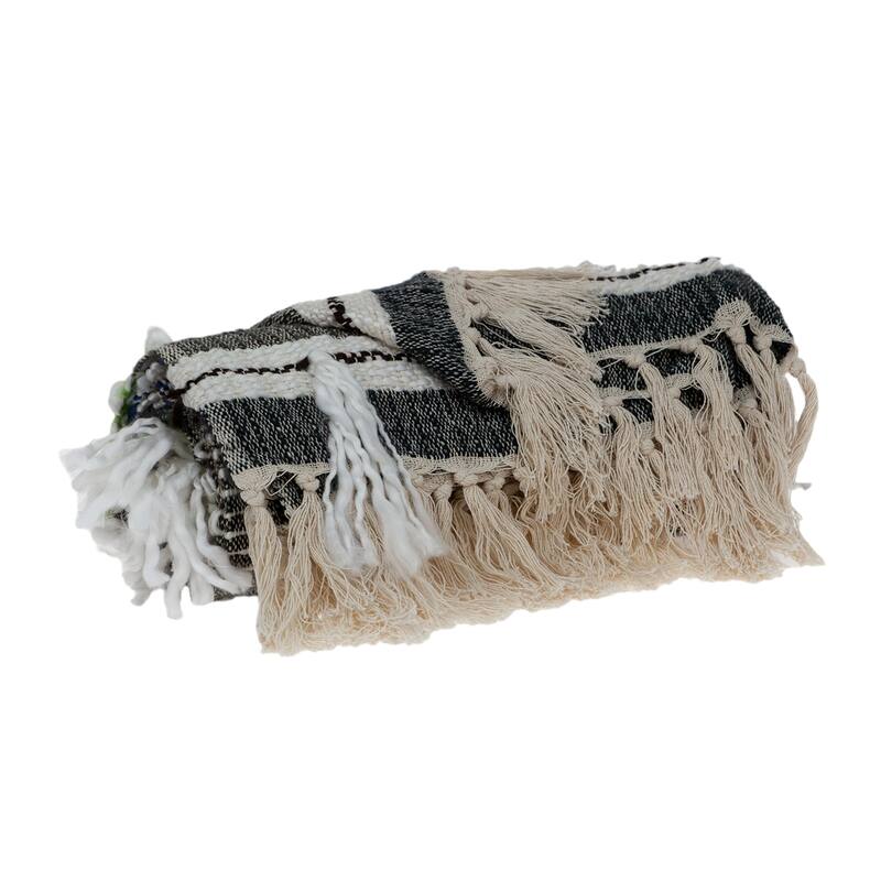 Parkland Collection Ira Eclectic Multicolor 52" x 67" WOVEN HANDLOOM ...