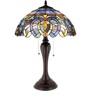 Tiffany Lamp Blue Purple Cloud Stained Glass Style Table Lamp 16X16X24 ...