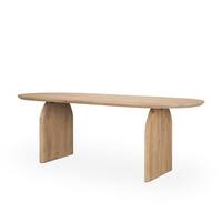 Caren Natural Rattan and Glass Oval Dining Table - Bed Bath & Beyond ...