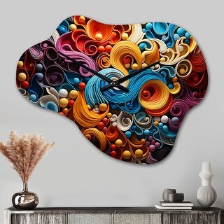 Designart - Opt Art Vibrant Illusions I - Op Art Wall Clocks in Cloud ...