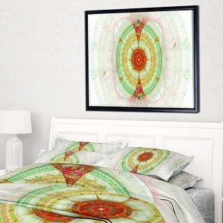 Designart "Cabalistic Fractal Green Sphere" Abstract Wall Art Framed ...