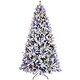 7.5ft Flocked Christmas Tree with 400L Colorful LED Lights with G45 ...