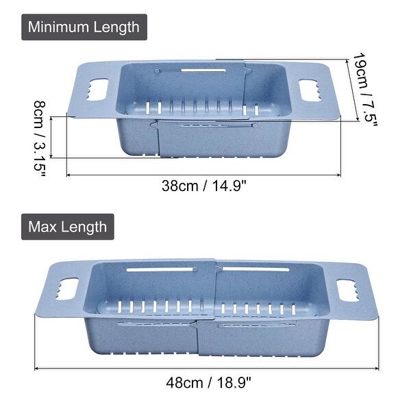 3 Pack Extendable Over the Sink Colanders Strainer for Kitchen - blue ...
