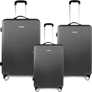 3pcs Expandable Luggage Set Hard side Suitcase Lightweight 3 ABS ...