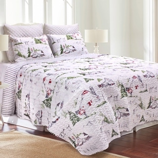 Barnyard Christmas Holiday Reversible Lightweight Microfiber Quilt Set ...