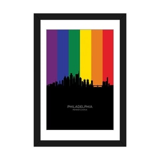 iCanvas "Philadelphia Skyline Rainbow Flag" by Michael Tompsett - Bed ...