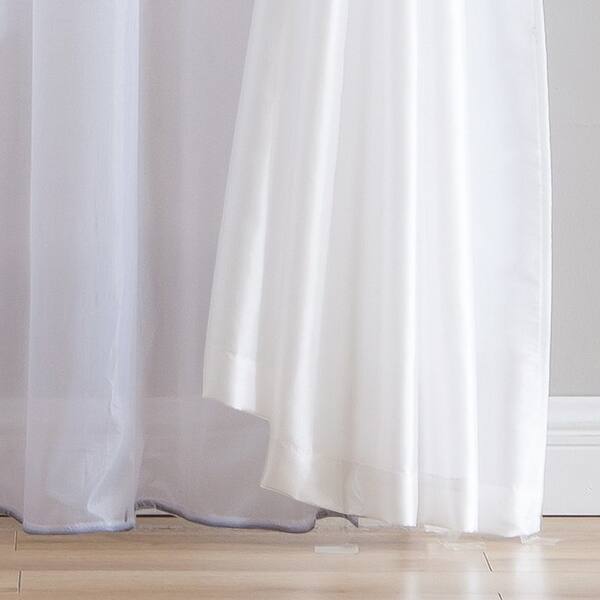 VCNY Home Violette White Embroidered Layered Rod Pocket Sheer Curtain ...