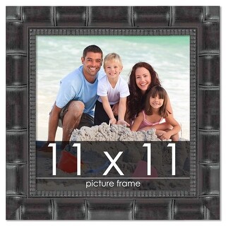 11x11 Bamboo Black Wood Picture Square Frame - Picture Frame Includes ...