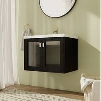 28" Floating Bathroom Vanity with Sink, Wall Mounted Bathroom Vanity ...