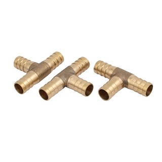 12mm Dia T Shaped 3 Way Copper Hose Barb Fittings Pipe Tube Connectors ...