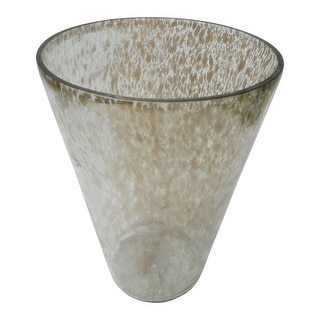 Glittered Cheena Glass Vase - 8.5" - White and Brown - Bed Bath ...