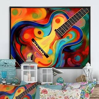 Designart "Music In Color Iii" Music Framed Wall Art For Living Room ...