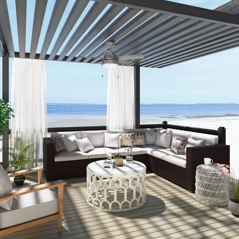 Hunter 44" Squall WeatherMax Outdoor Ceiling Fan w/LED Light, Pull ...
