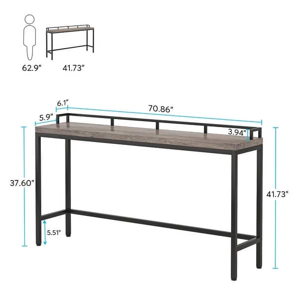 Console Table Behind Sofa Couch, 70.9 inch Long Narrow Entry Table ...