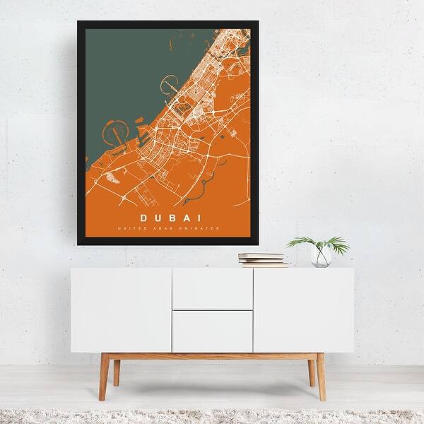 Dubai United Arab Emirates Maps City Tree Urban Art Print/Poster - Bed ...