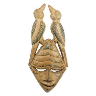 Novica Handmade Twin Birds African Wood Mask - Bed Bath & Beyond - 37867795