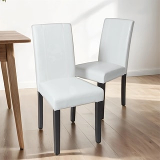 Urban Style Solid Wood Leatherette Padded Parson Chair, Set of 2 - Bed ...