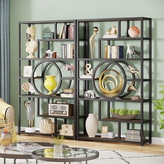 Large Bookshelf Geometric Bookcase, 8-Tier Book Shelf Shelving Units ...