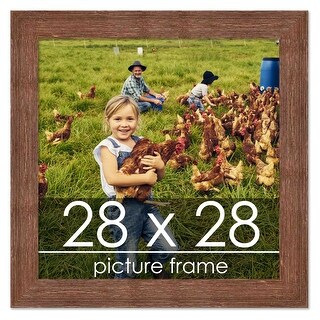 28x28 Frame Brown Barnwood Distressed/Aged Wood Picture Square Frame ...