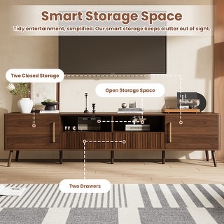 78" TV Stand Entertainment Center for 65/75" TVs, TV Cabinet Media ...