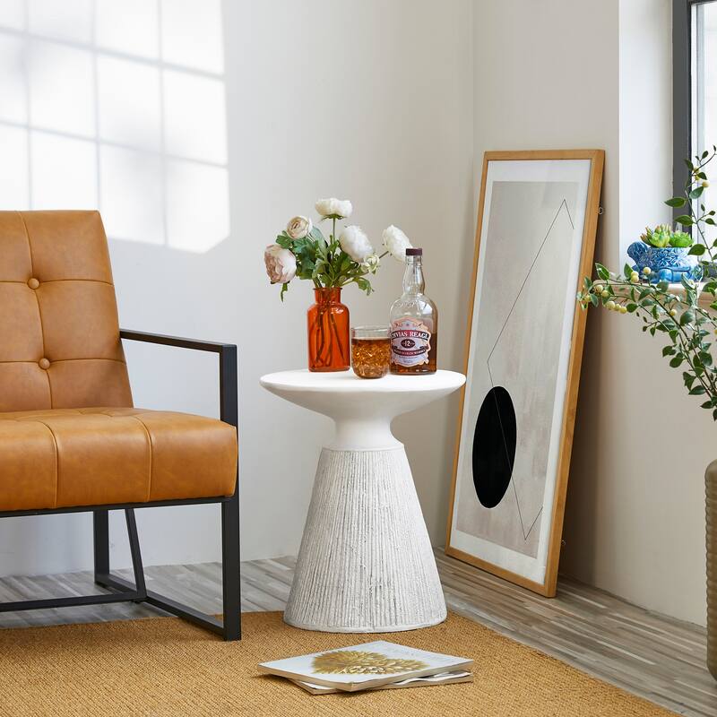 Glitzhome 18.25"H Multi-functional MGO Pedestal Garden Stool or Accent ...