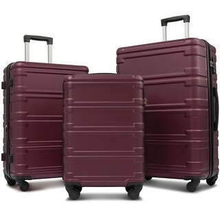 Luggage Set of 3 Expandable Lightweight Hard Shell Suitcase 20"24"28 ...