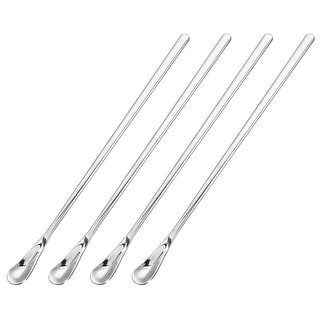 4Pcs 7.6" Stainless Steel Mixing Spoon Cocktail Stirrer Stirring Spoon ...