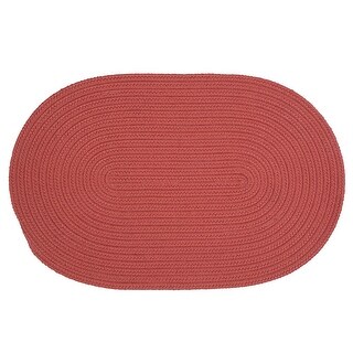 Red Solid Textured Hcrafted Reversible Oval Door Mat 30"x48" - Bed Bath ...