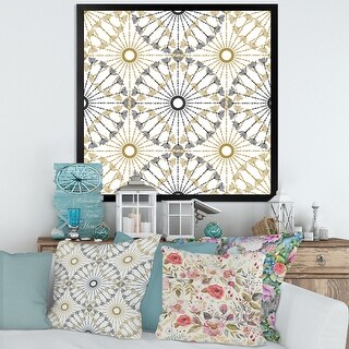 Designart "Vintage Retro Circular Shapes" Patterned Framed Art Print ...