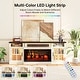 80" Farmhouse Fireplace TV Stand with 3-Sided Electric Fireplace, Glass ...