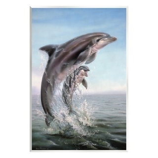 Stupell Breaching Dolphins Water Splash Wall Plaque Art by Linda ...