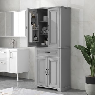 72"Tall Bathroom Storage Cabinet with Doors and Drawer, Multiple ...