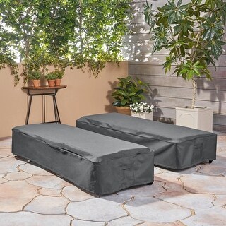 Shield Outdoor Chaise Lounge Cover (Set of 2) by Christopher Knight ...