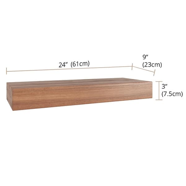 Sermata Floating Hollow Teak Wall Shelf - Bed Bath & Beyond - 39506139
