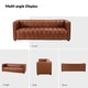HULALA HOME Olinto Modern 83''W Genuine Leather Tufted Couch Sofa with ...