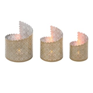 Elements Set of 3 Gold Punched Luminaries - 5 in 6 in and 7 in - Bed ...