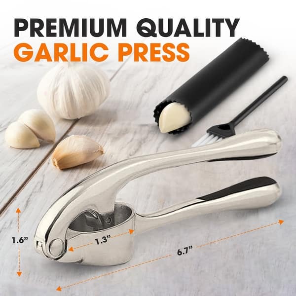 Cheer Collection Premium Garlic Crusher Heavy Duty Garlic Press with ...