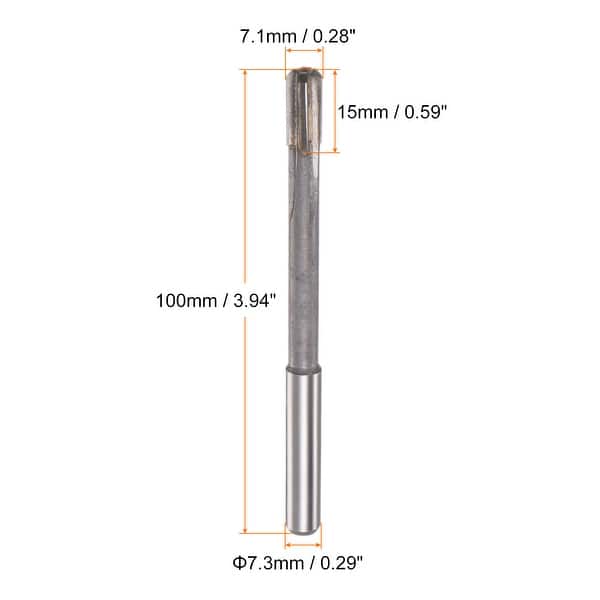 7.1mm H7 Tungsten Carbide Tip Straight Flutes Lathe Machine Chucking ...