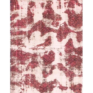 Ahgly Company Machine Washable Abstract Deep Rose Pink Area Rugs - Bed ...