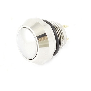 Silver Tone 12mm Flush Mounted Momentary SPST Flat Push Button Switch ...