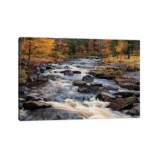 iCanvas "The Middle Branch of the Escanaba River Rapids in autumn ...